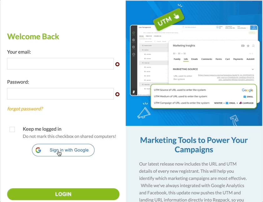 Using Google Account To Create An Account And Login Regpack
